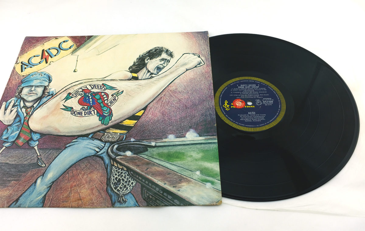 AC/DC Dirty Deeds LP Sample w/ Flyer - Ozzy Collectibles